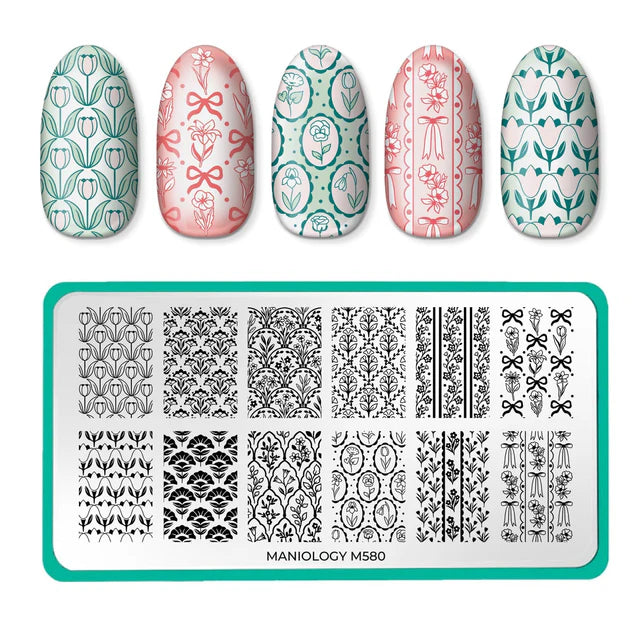 Maniology nail stamping plate m580 Wall Flowers – NashlyNails