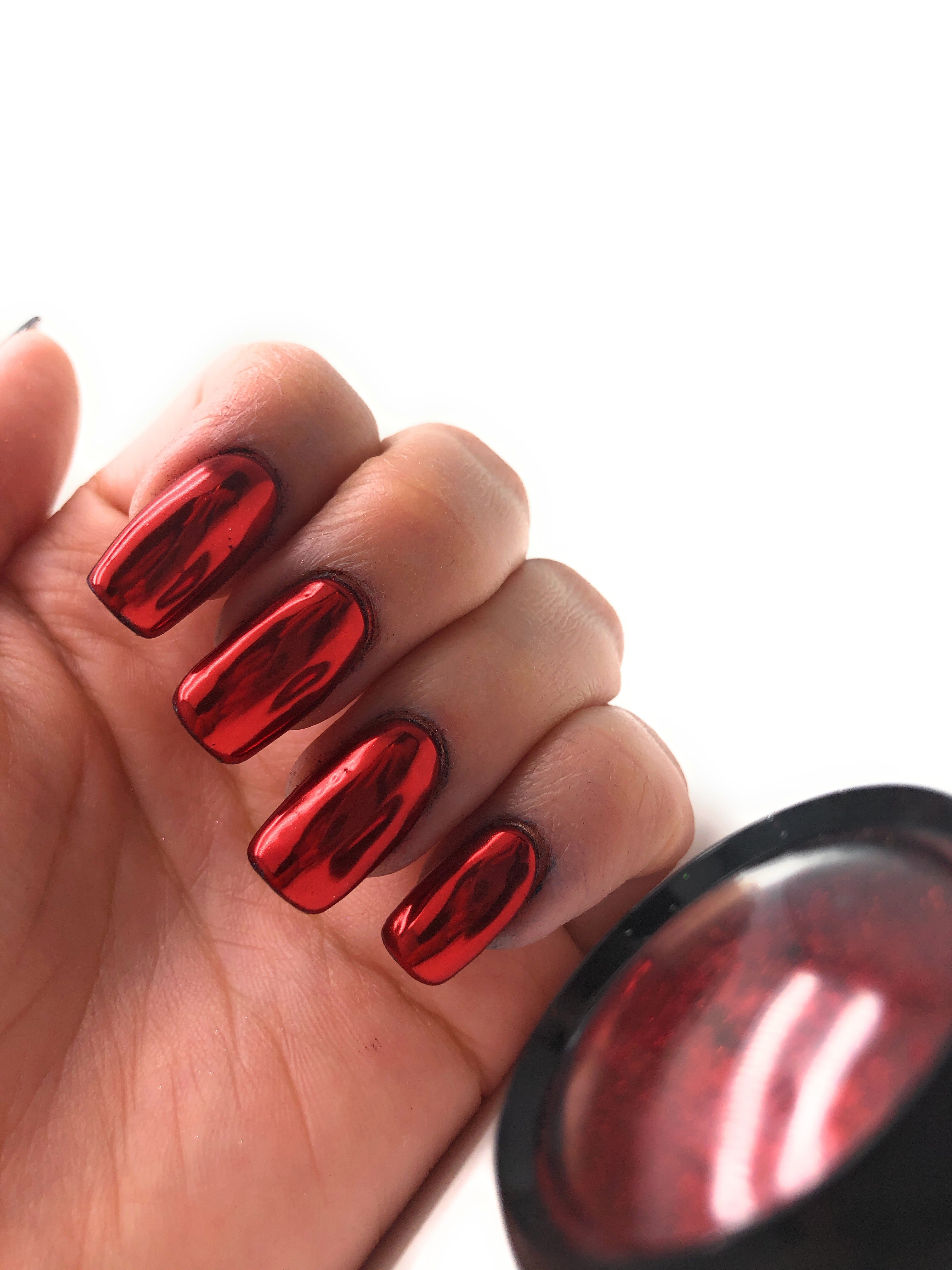 NOCTÍS Red chrome nail powder – NashlyNails