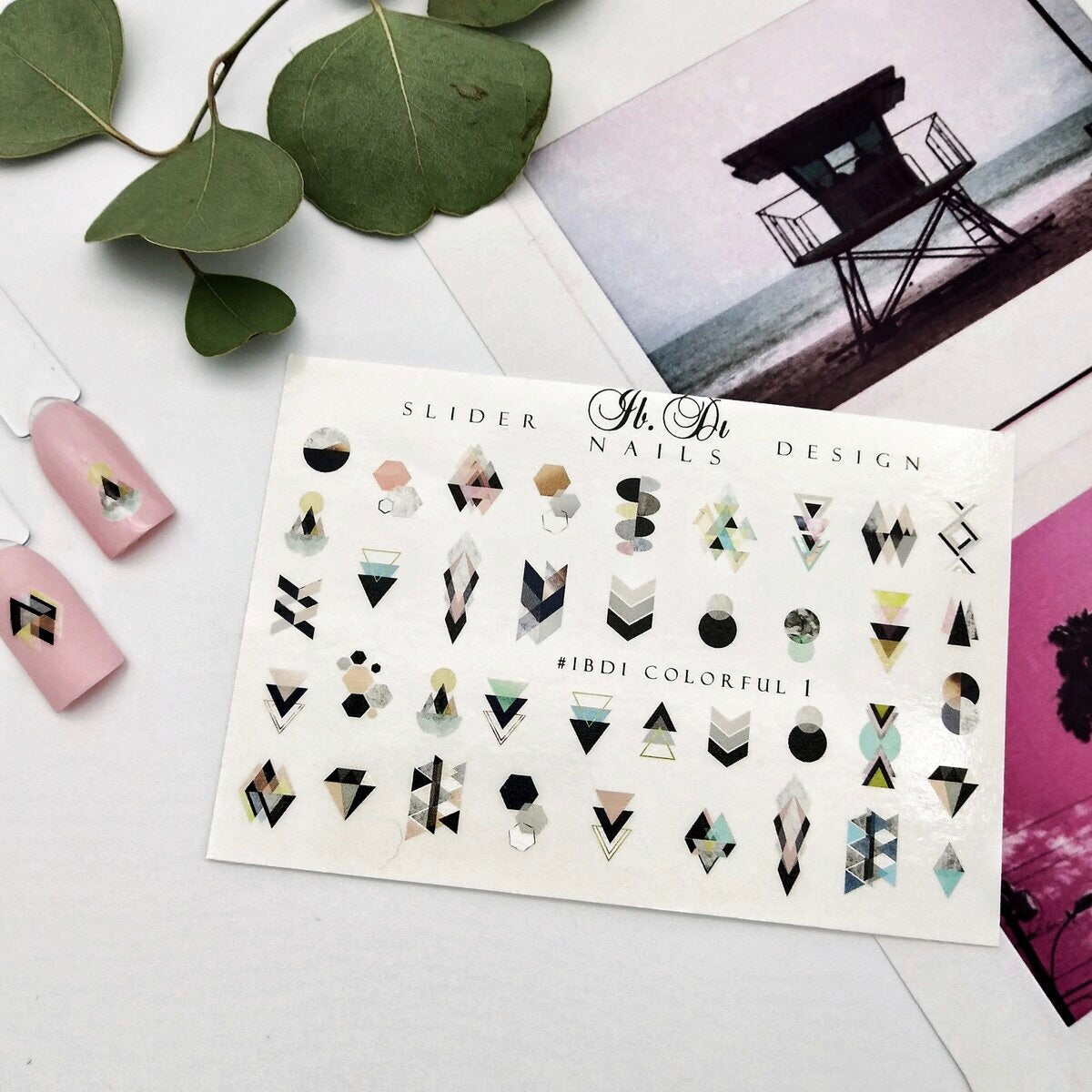 IBDI Geometric nail decals and sliders for manicure and pedicure art ...