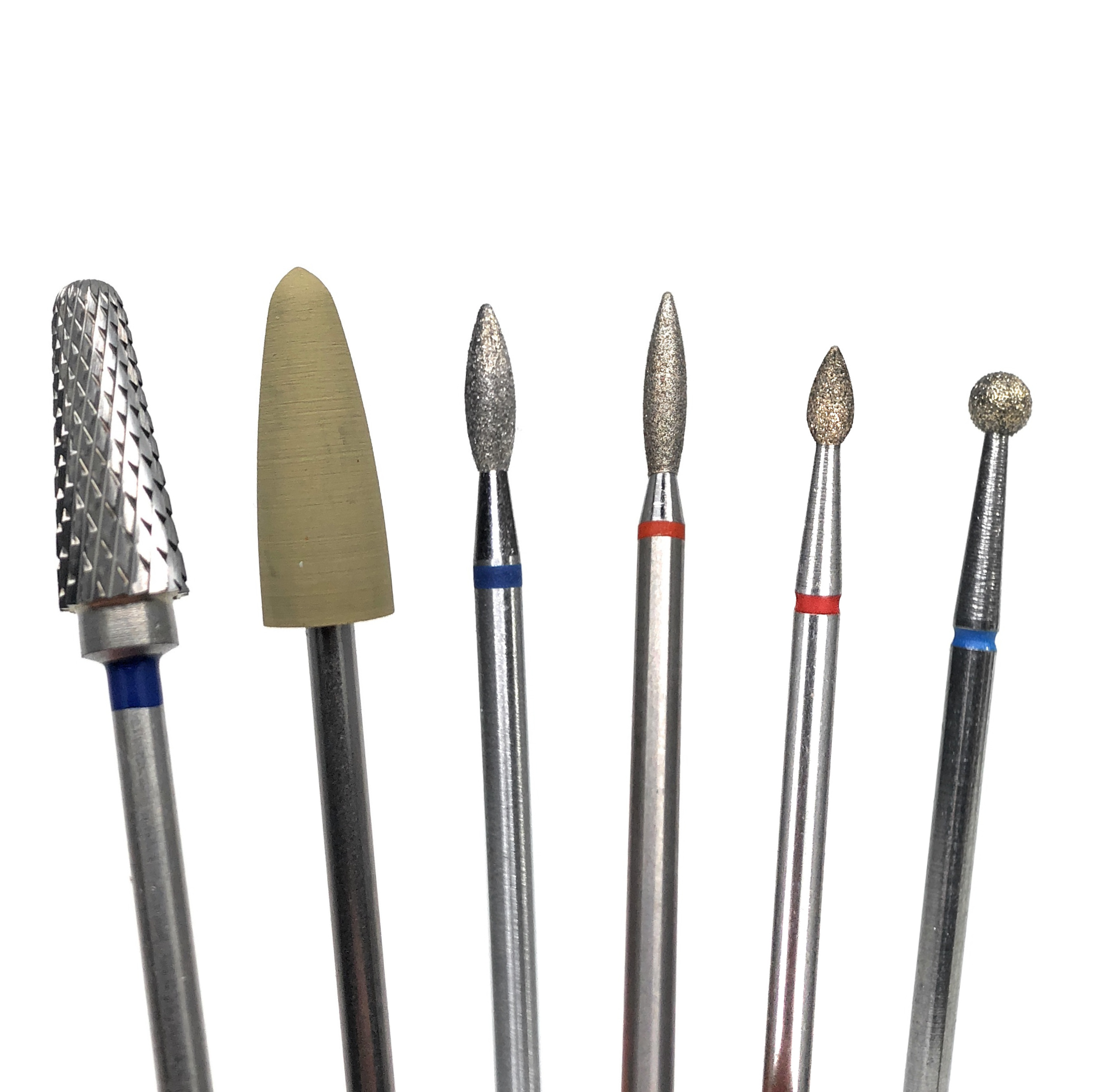 Diamond e-file nail drill bit set, Carbide cone, Cone buff, Flame drop ...